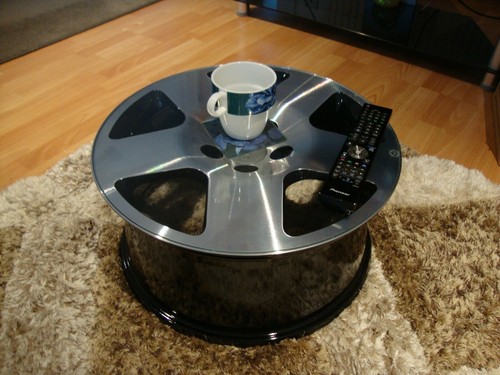 17" Audi TT V8 Alloy wheel coffee table manshed mancave camping beach ...