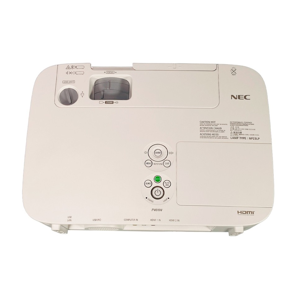 NEC P401W 3LCD Projector 4000 Lumens ANSI Professional HD HDMI with NEW ...