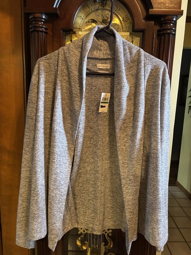 Van Heusen Womens Large Gray Tweed Open Front Wrap New With Tags | eBay