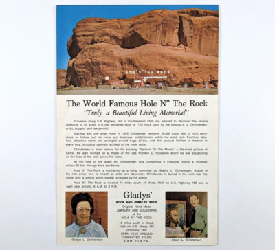 Gladys' Rock And Jewelry Shop At Hole In The Rock Utah Vintage Brochure ...