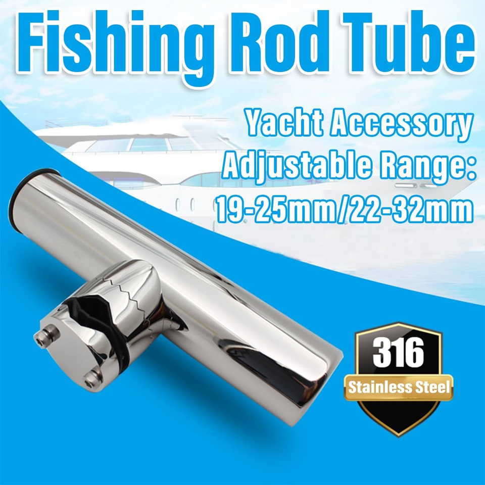 Stainless Steel Fishing Rod Holder, Adjustable 360° Yacht Rod Tube for ...