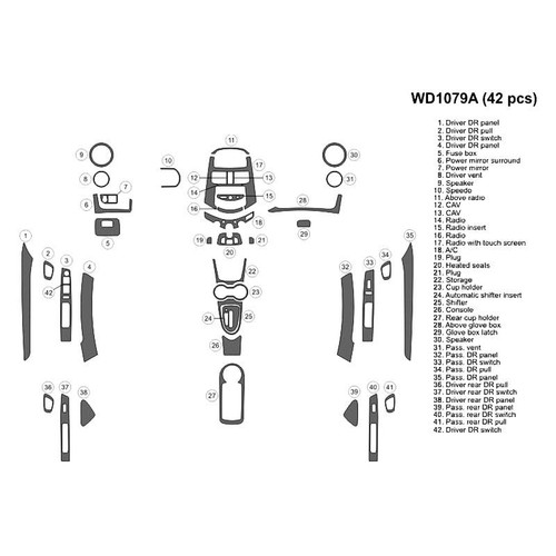 For Chevy Spark 13-15 B&I WD1079A-SCF 2D Black Fiber Large Dash Kit 42 ...