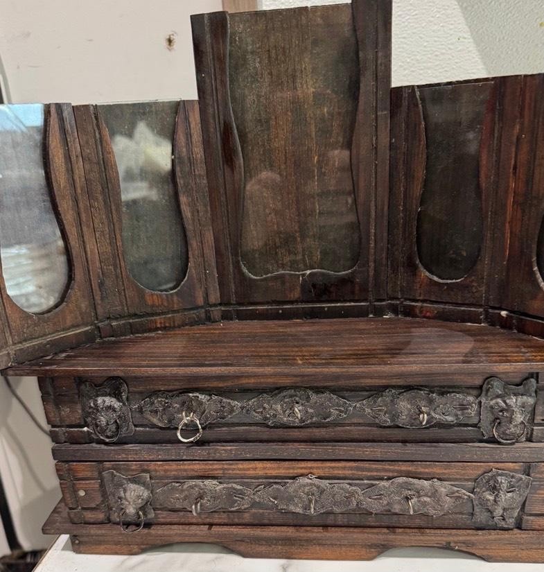 Antique Wooden Knick Knack Box With Glass 1850th | eBay