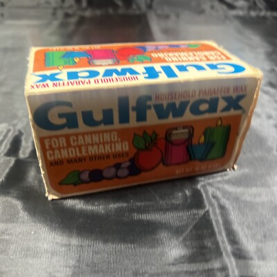 Gulf Wax household paraffin wax 16 oz block Gulf Oil Corp Gulf Vintage ...