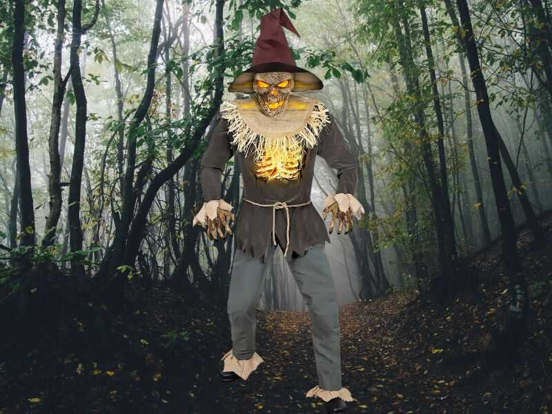 Animated Scarecrow Halloween Prop 8.5Ft Animatronic Haunted House Life ...