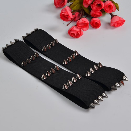 Pair Stud Leg Thigh Ring Elastic Belt Stretchy Body Harness Garter Punk ...