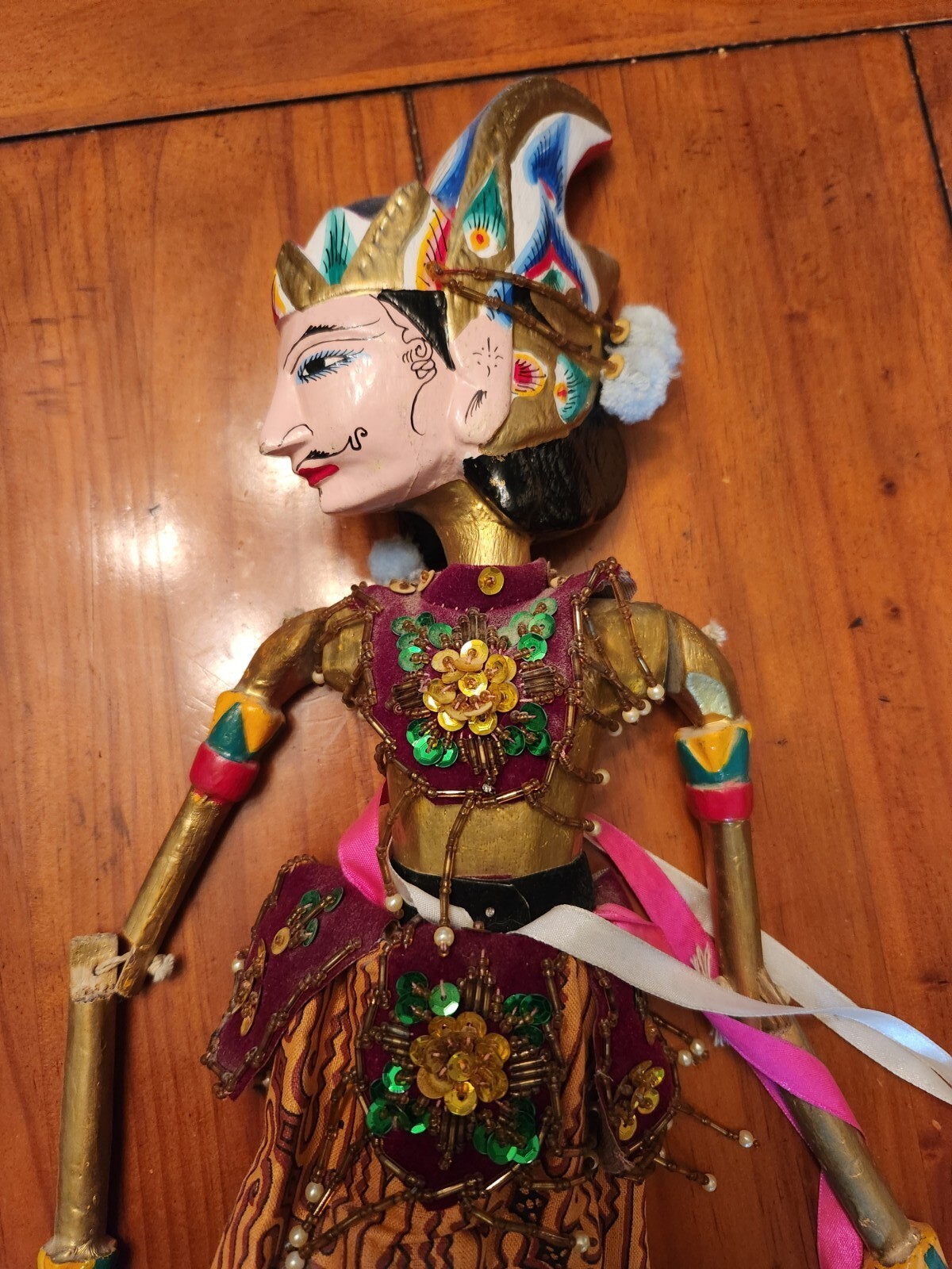Vintage Wayang Golek Wooden Bali Puppet Indonesia Asian Stick Puppet ...