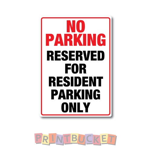 Resident parking only sticker small 150mm quality water & fade proof ...