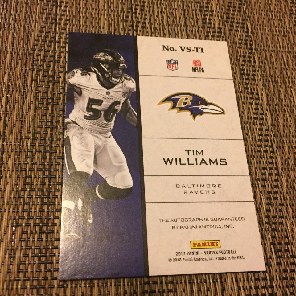 Tim Williams 2017 Vertex Auto 179/199 Baltimore Ravens | eBay