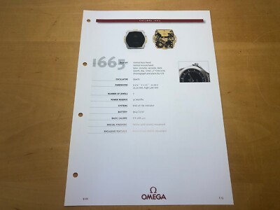 Press Kit OMEGA Nota Stampa - Dettagli Movimento Calibro 1665 & 1666 ...