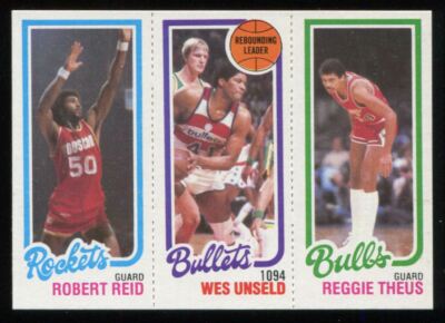 1980-81 Topps Robert Reid/Wes Unseld/Reggie Theus Houston Rockets #50 ...
