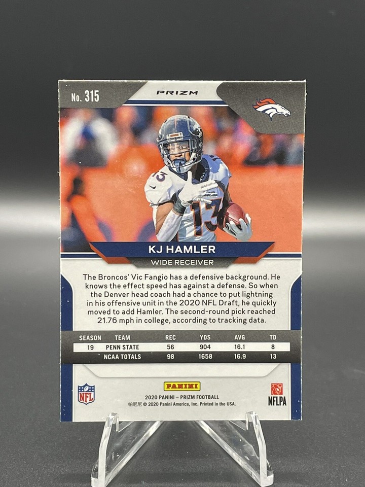 2020 Panini Prizm Rookies Prizm Red Ice KJ Hamler #315 Buffalo Bills ...