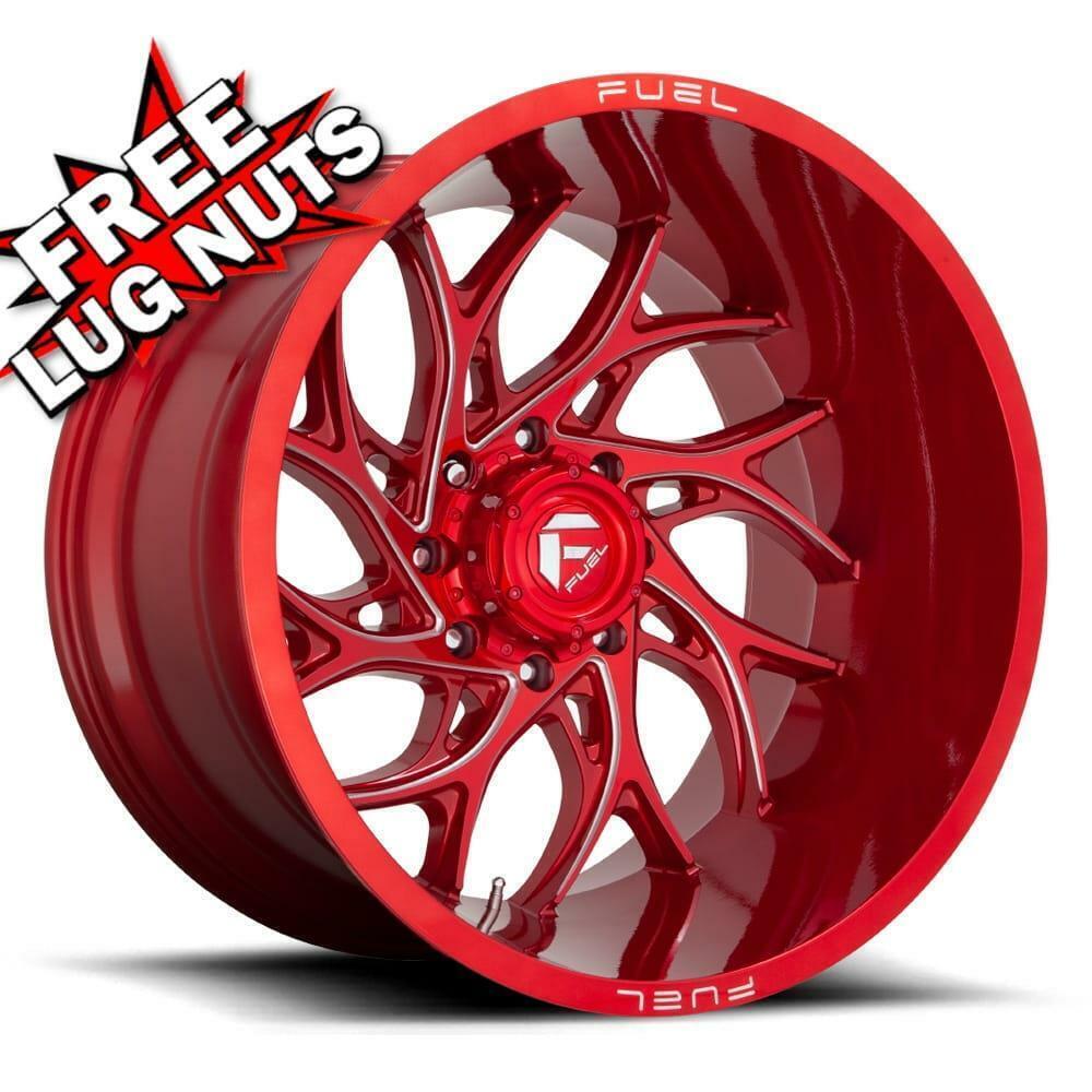 22 inch 22x8.25 Fuel D742 Runner Candy Red wheels rims 8x6.5 8x165.1 ...