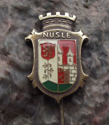 Antique Prague Nusle District Praha 4 Heraldic Crest Coat of Arms Pin ...