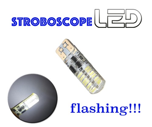 1 Bulb w5w T10 24 LED White Position Lights STROBE FLASHING Stroboscope ...