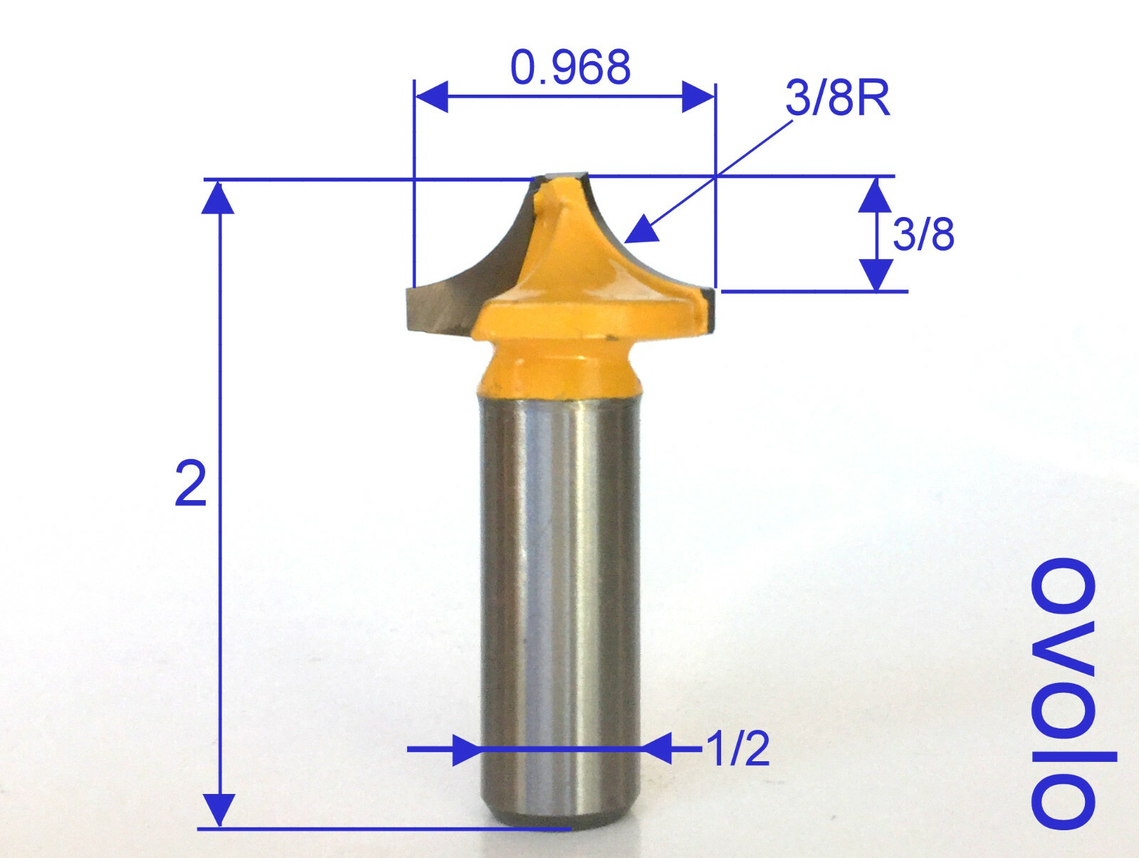 1 pc 1/2" SH 1" Diameter 3/8" Radius Ovolo Round Over Router Bit sct ...