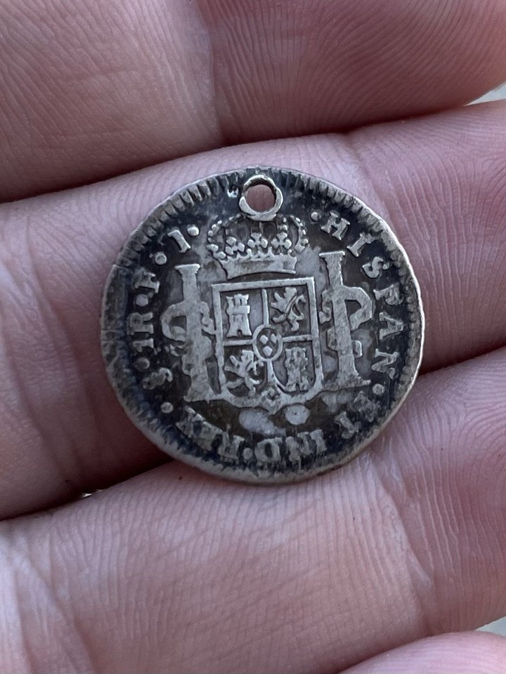 RARE 1813 1 Reale Spanish Colonial Silver Old Coin Santiago Mint Pirate ...