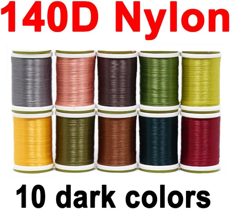 Fly Tying Thread 10 Colors Set 140D High Tensile Nylon 6/0 Fishing ...