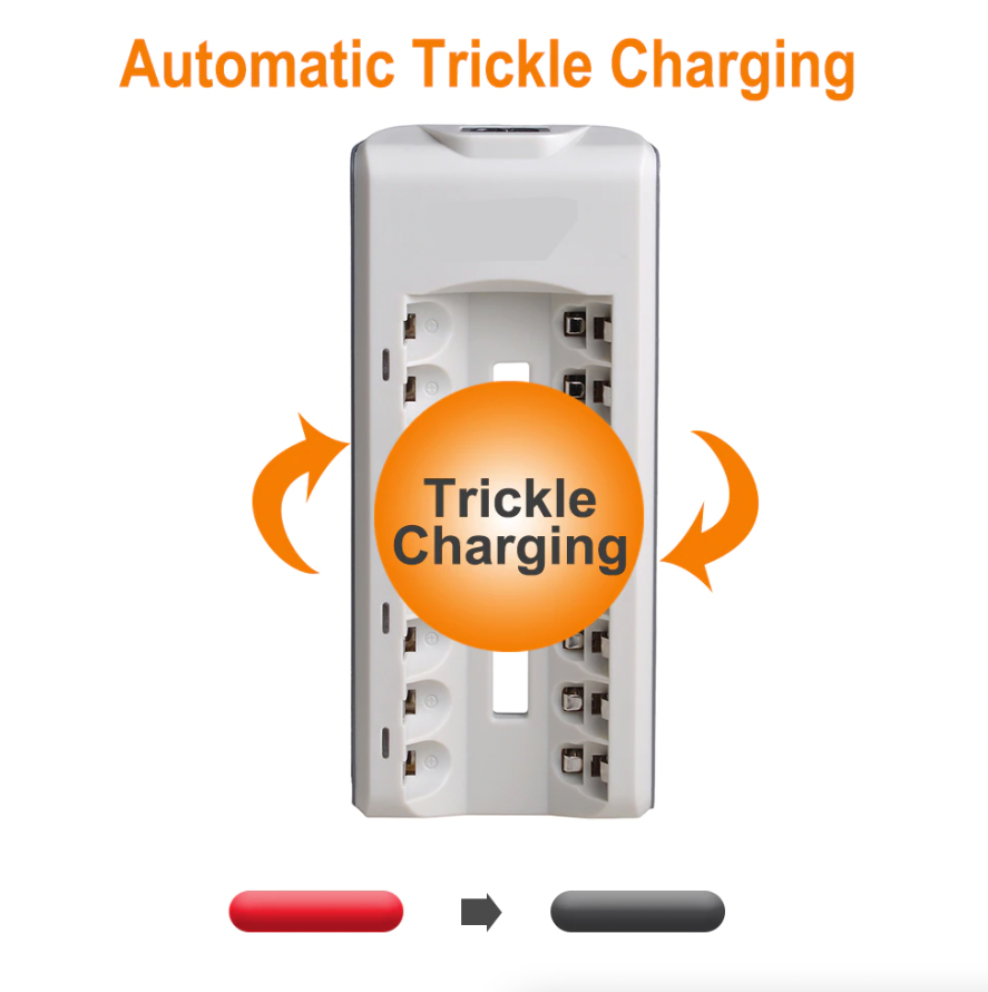 8 Slot Battery Charger For Ni-MH Ni-CD AA AAA Rechargeable Batteries ...