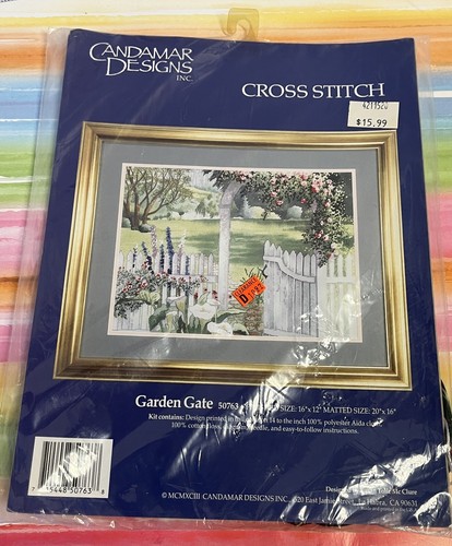 Candamar Designs printed cross stitch kit Garden Gate 50763 ...