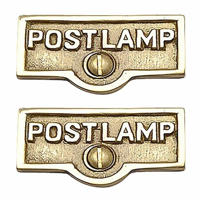 2 Switch Plate Tags POST LAMP Name Signs Labels Brass | Renovator's ...