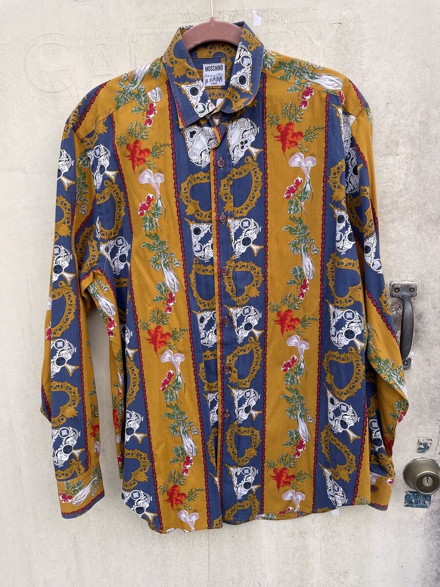 vintage 90s Moschino Shirt Art Print Men's Rare Cheap & Chic vintage 90s Moschino Shirt Art Print Men's Rare Cheap & Chic