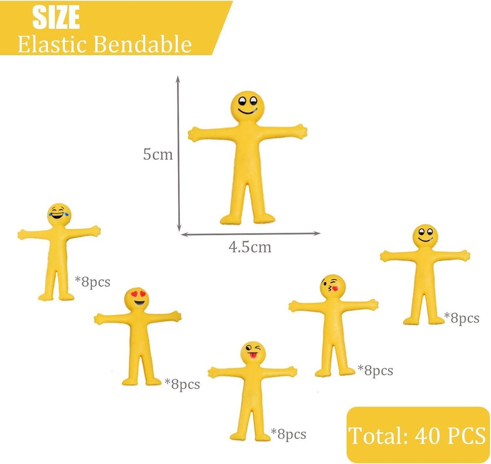 40p Little Yellow Smiley Stretchy Men,Mr Stretchy Smile Men/Man Smiley ...