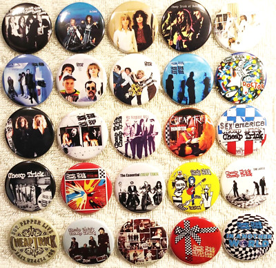 Cheap Trick PIN BUTTON LOT 26 LP CD Discography Part 1 of 2 ALL WASHED ...