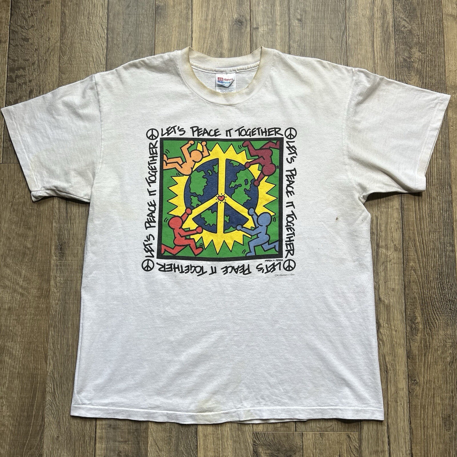 Vintage 1993 Keith Haring “Peace It Together” T Shirt… - Gem