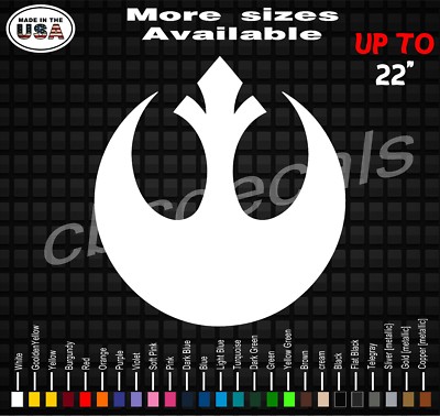 STAR WARS Rebel Alliance Vinyl Decal Sticker | Rebel Star Wars Bumper ...
