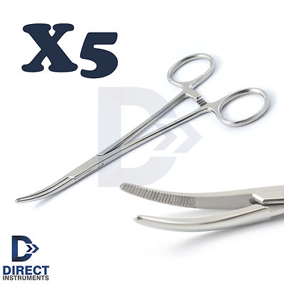 X5 Dental Curved Kelly Clamp Forceps 5.5'' Surgical Hemostat Artery ...