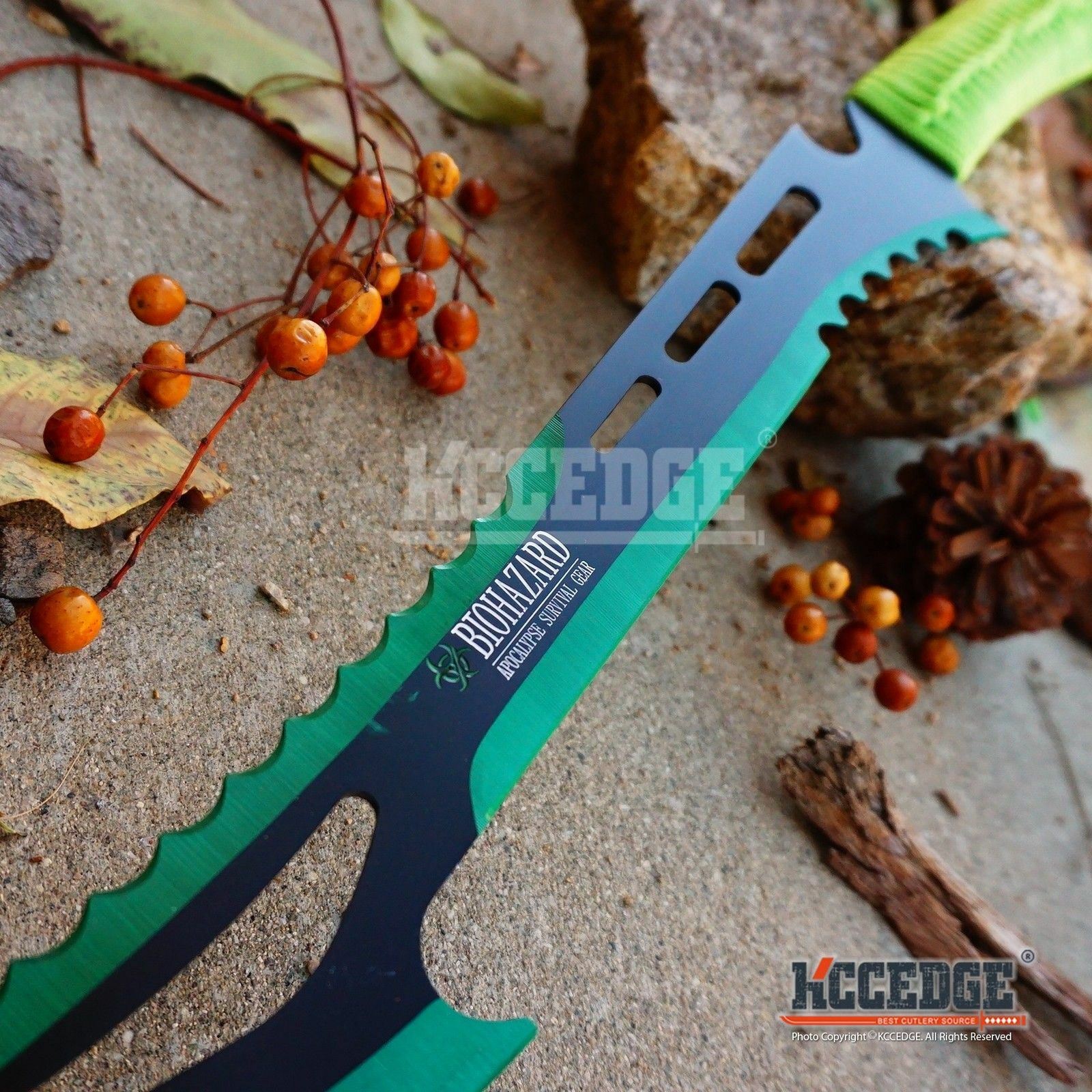24" Technicolor BIOHAZARD NINJA SWORD Full Tang Machete ZOMBIE SLASHER ...