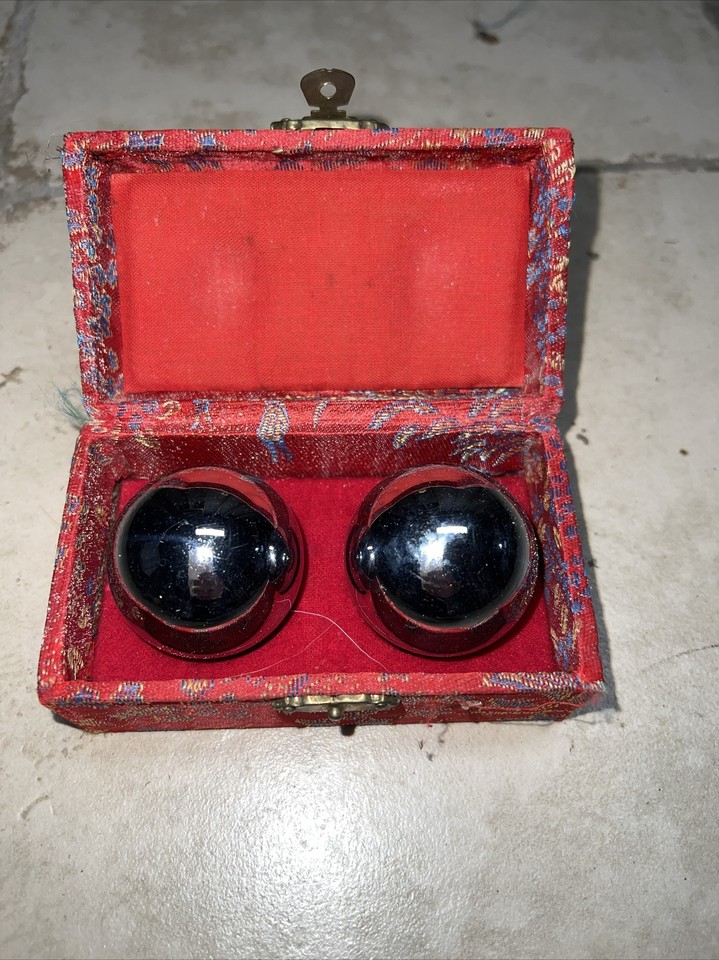 Vintage Zen Meditation Baoding Chinese Stress Balls - Chimes - w/decorative box | eBay