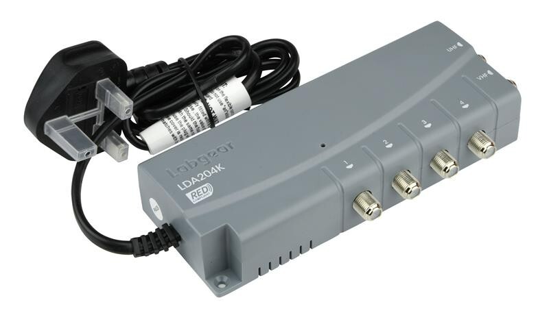 Labgear 4-Output TV Aerial Amplifier 4G-5G Filtered Professional Signal ...