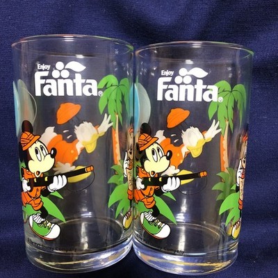 Showa Retro Super Rare Not for Sale Fanta Disney Glass Set of 2 At that ...