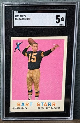 Bart Starr 1959 Topps SGC 5 Football Card Vintage Green Bay Packers NFL ...