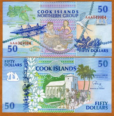 Cook Islands, $50, 1992, AAA prefix, P-10, aUNC | eBay