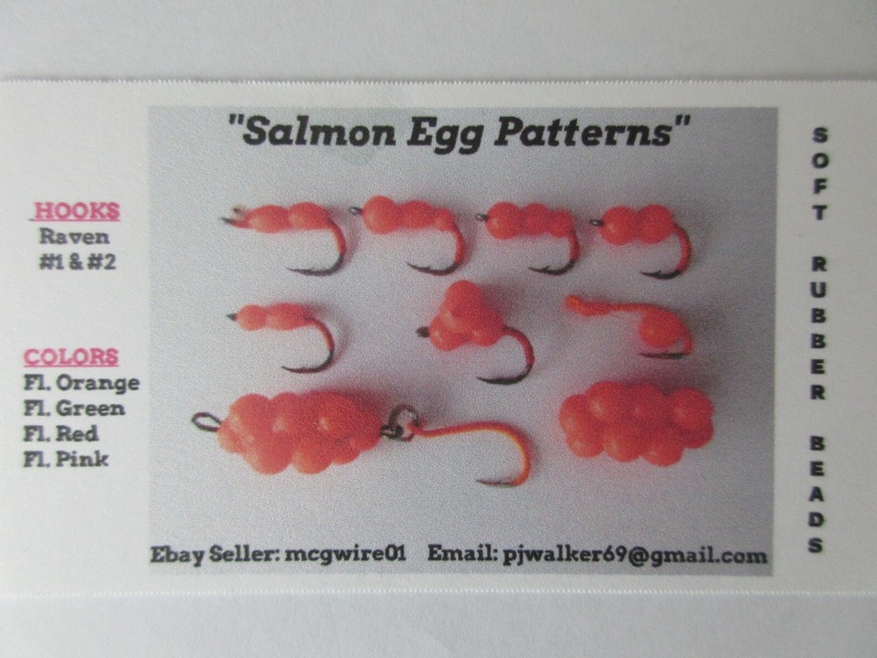 Steelhead / Trout / Salmon Egg Fly - #1 Hook - 12 pcs (Fl. Green) with ...