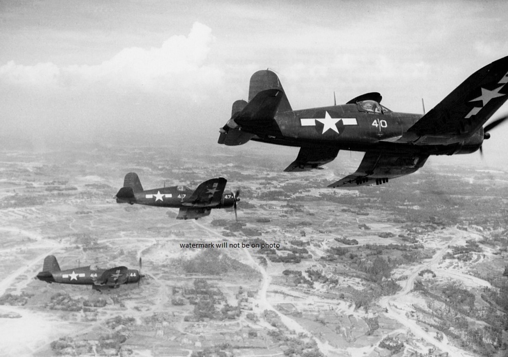 Marine Corsairs Death Rattlers on a rocket strike 13"x 19" WWII Photo ...