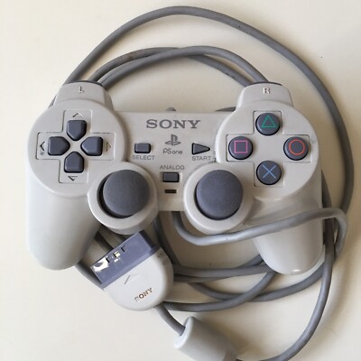 Sony Playstation One Dual Shock Analog Gray Controller | eBay