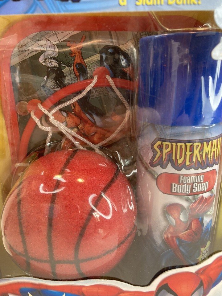 Marvel Spider-Man Bath-Kit Ball Kids Basketball Bath Soap Set NIB 2005 ...