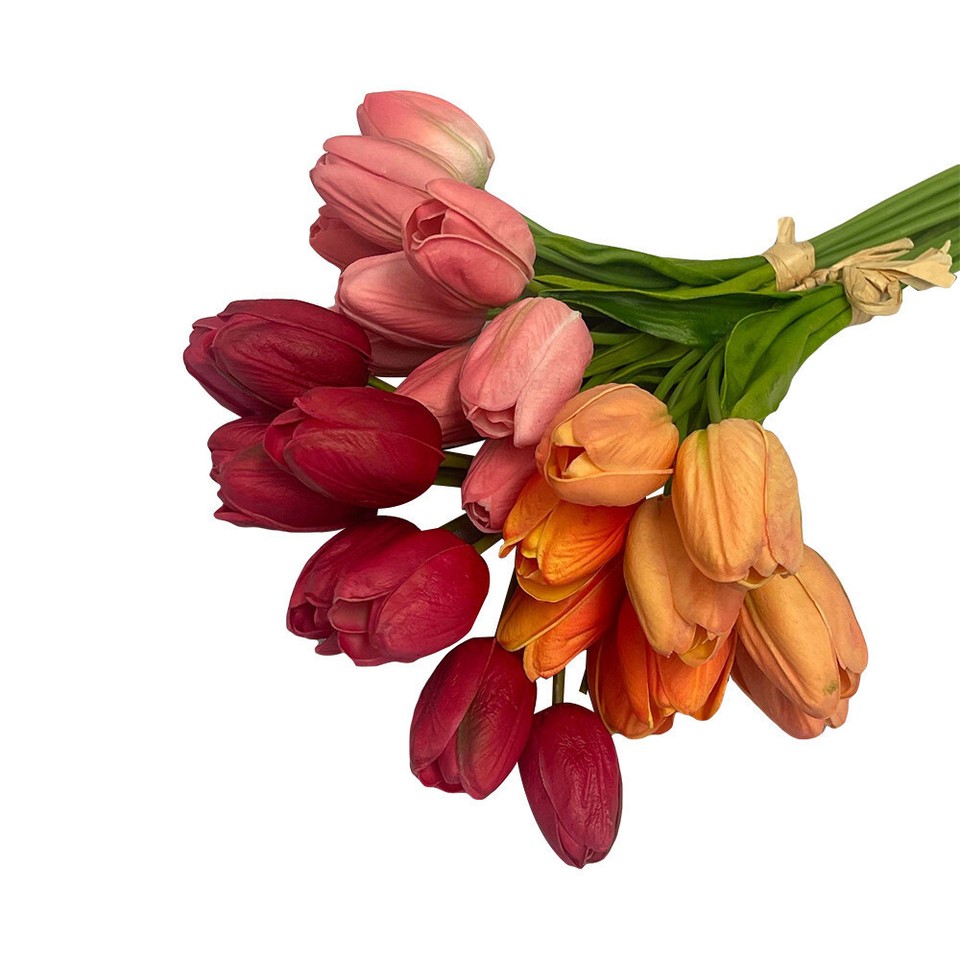 Assorted 15'' Real Touch Tulip Bundle Silk Floral Artificial Flower ...