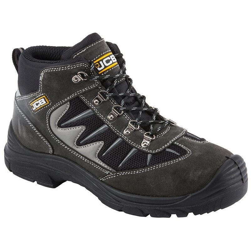MENS JCB LEATHER LIGHTWEIGHT SAFETY WORK BOOTS STEEL TOE CAP SHOE ...