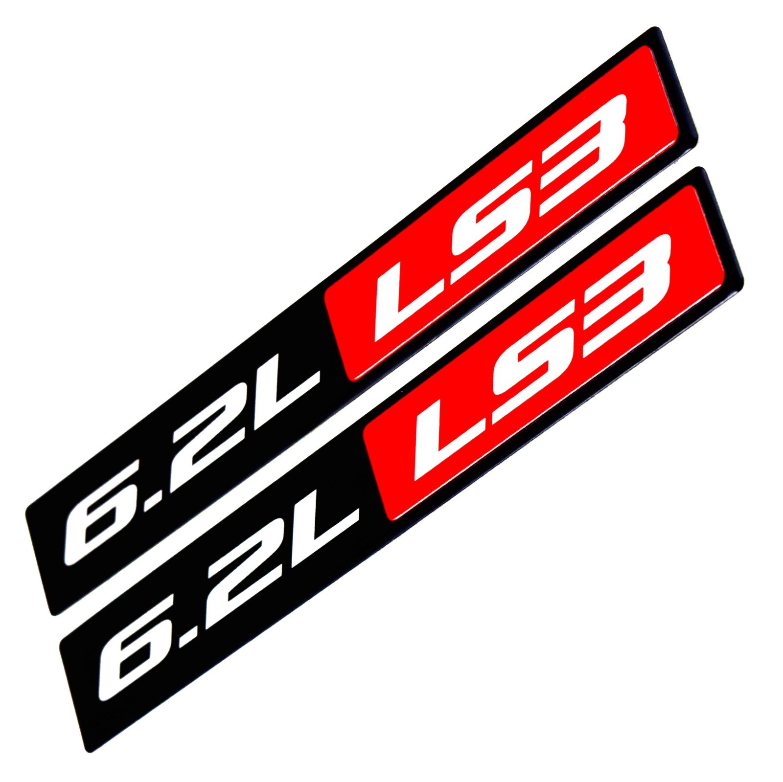 Pair of Emblem Decal Sticker (6.2L LS3) Red/Black | eBay