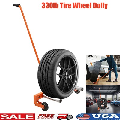 330lb Tire Wheel Dolly Adjustable Rolling Truck Tire Lift Moving Cart ...
