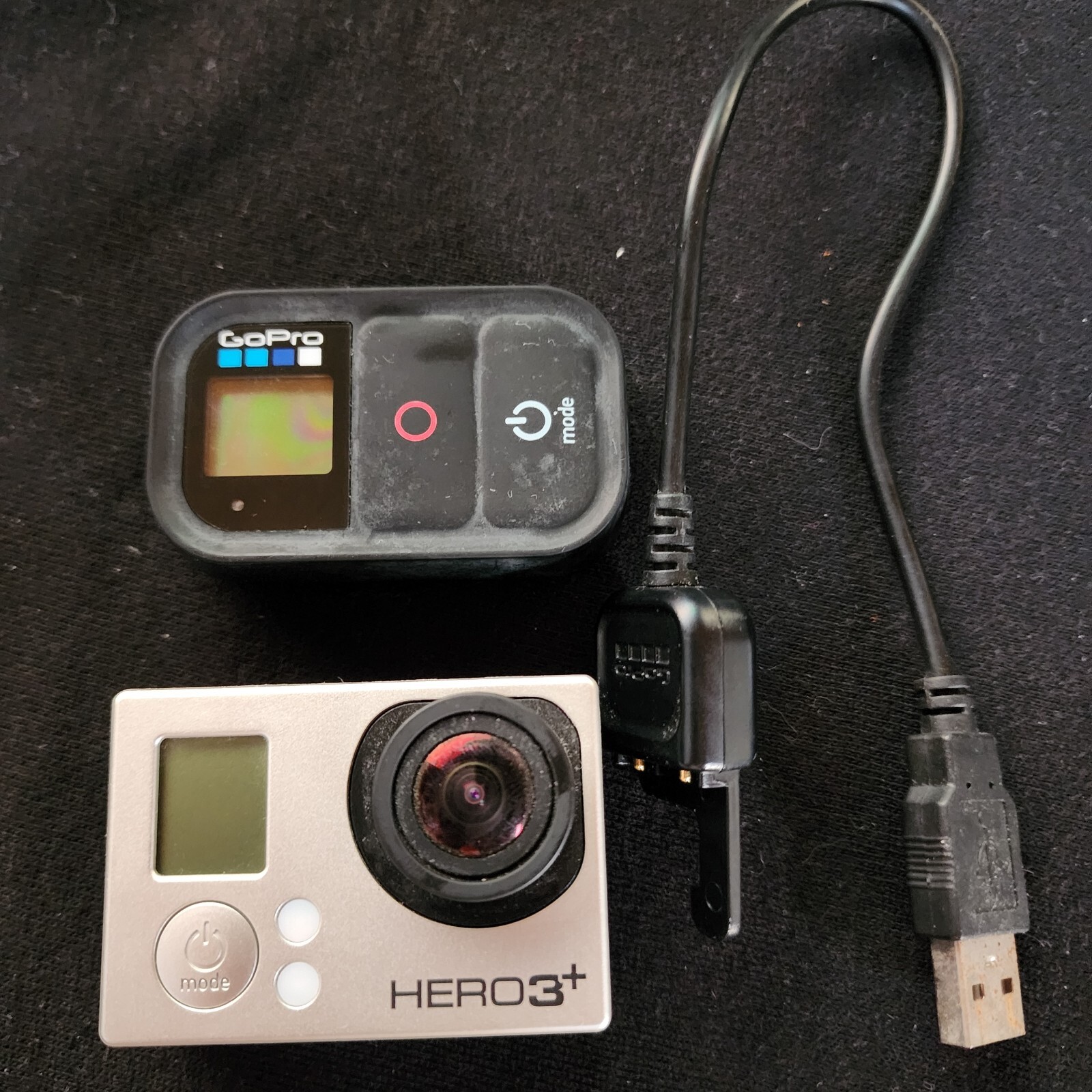 GoPro HERO 3+ Plus Silver Action Camcorder Camera & Remote W CABLE ...