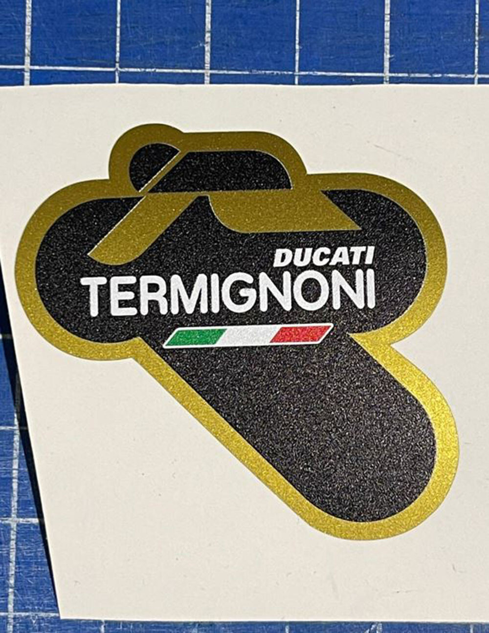 Heat Resistant Stickers TERMIGNONI 11 cm Left Black DUCATI Gold | eBay