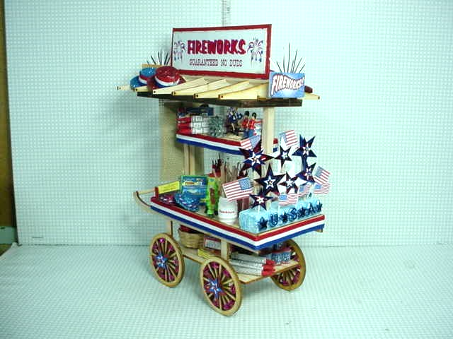 Miniature Peddler's Push Cart - 4th of July Fireworks Display ...
