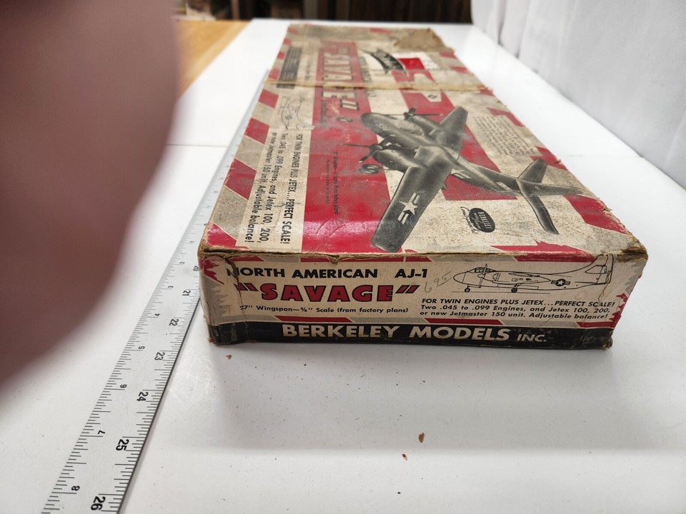 Vintage Berkeley's Savage AJ-1 balsa model airplane kit | eBay