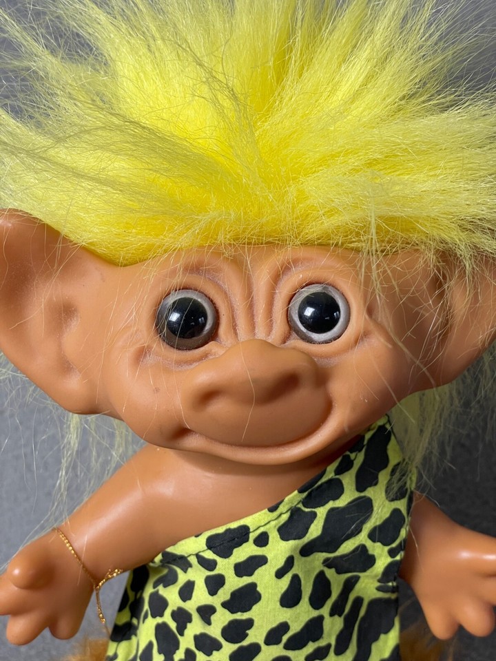 Vintage Uneeda Caveman Troll Doll Yellow Hair 10" Figure 1991 | eBay